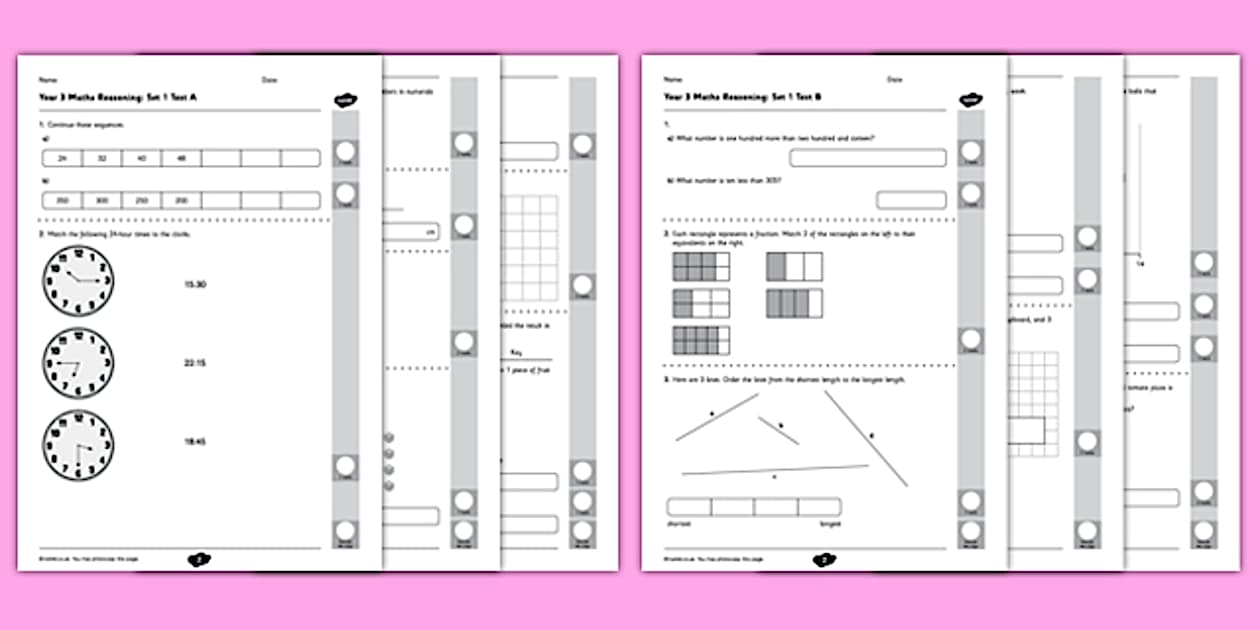 Maths Reasoning Year 3 Test | Set 1 Assessment Pack - Twinkl