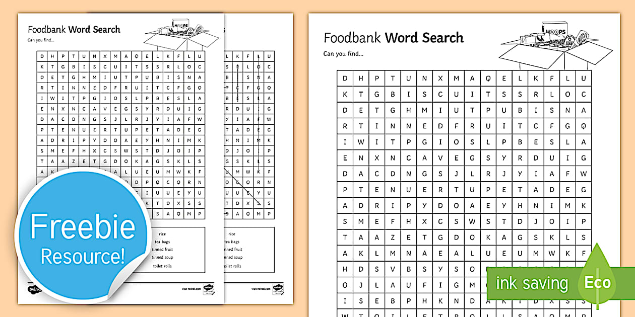 Food bank Word Search