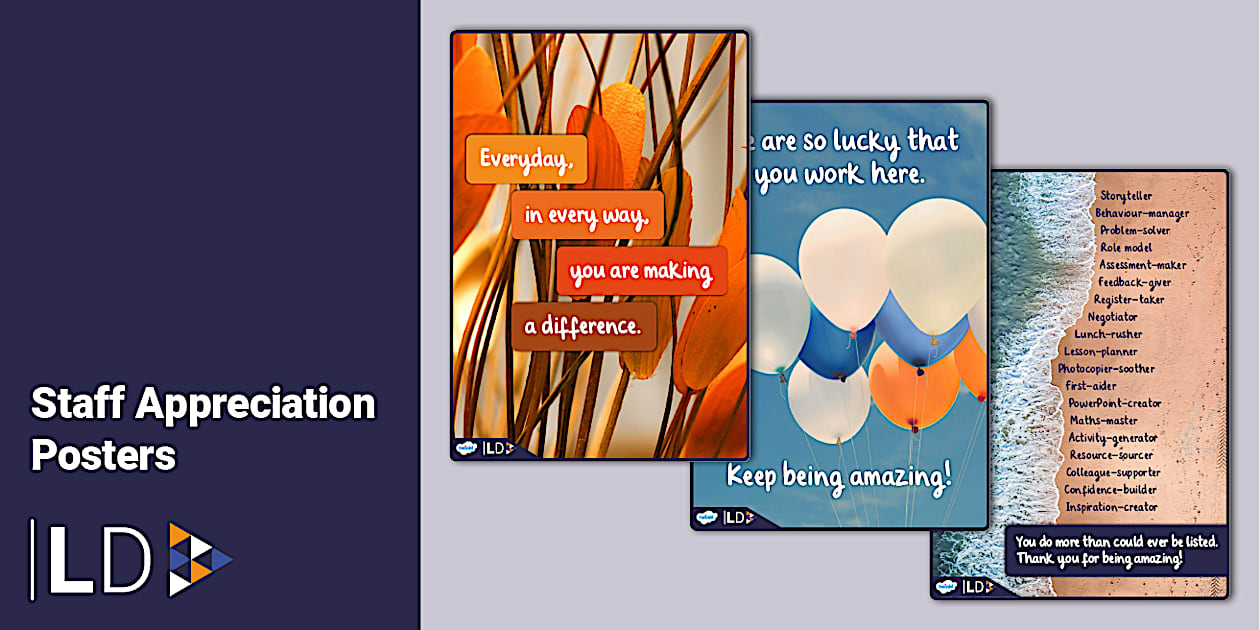 Staff Appreciation Posters - Leaders - Staff Wellbeing - SLT