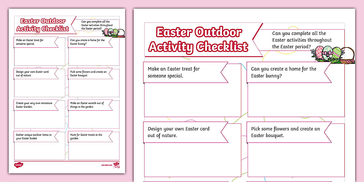 Easter Outdoor Activity Checklist (teacher made) - Twinkl