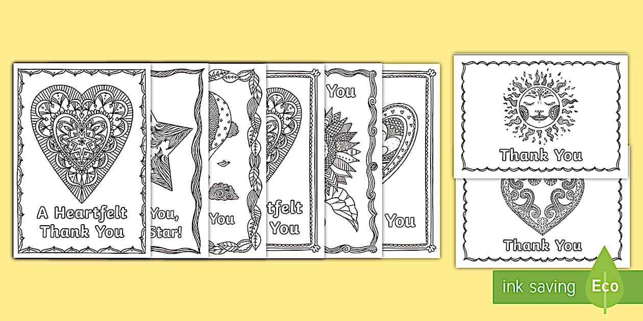 Thank You Mindfulness Colouring Cards (teacher made)