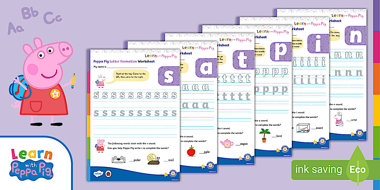 FREE! - Peppa Pig Worksheets | Letter Formation | Learn with Peppa