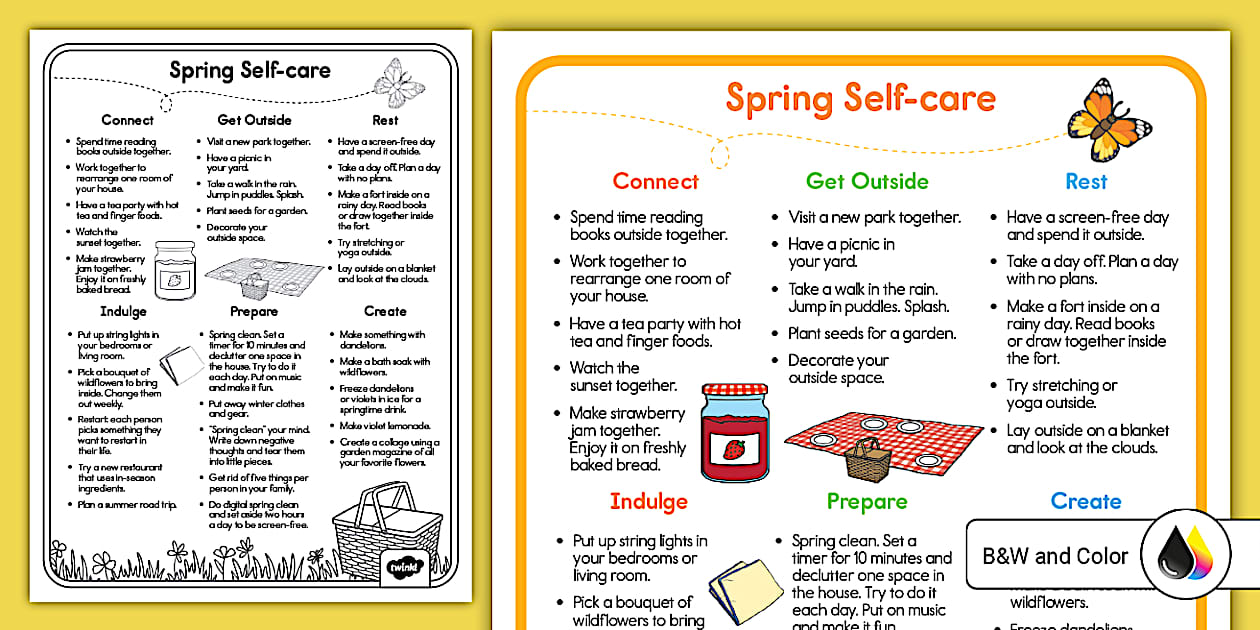 Spring Self-Care Poster | Teaching Resource | Twinkl USA