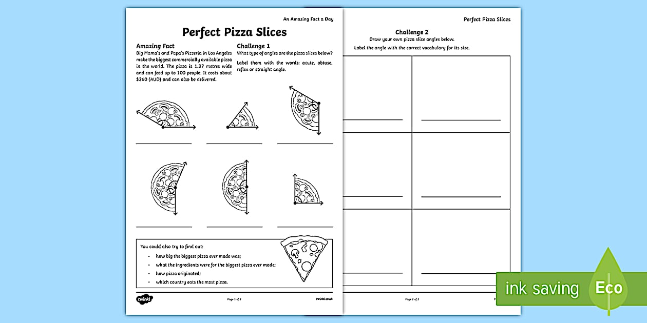 Perfect Pizza Slices Worksheet / Worksheet (Teacher-Made)