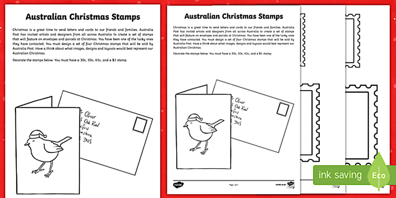 Australian Christmas Stamps Worksheet / Worksheet-Australia