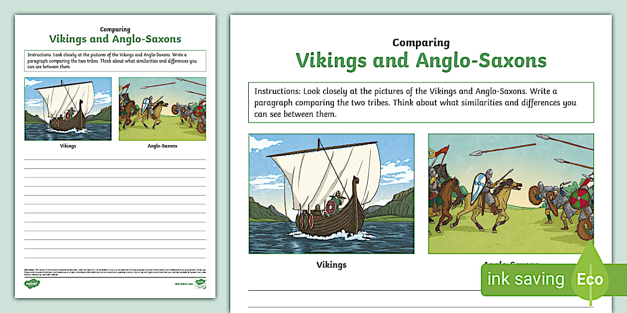 Vikings and Anglo-Saxons Comparison Activity