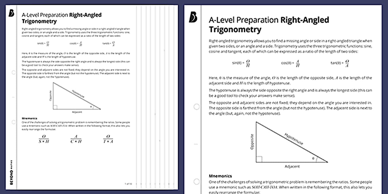 👉 A Level Maths Preparation: Right-Angled Trigonometry | KS5