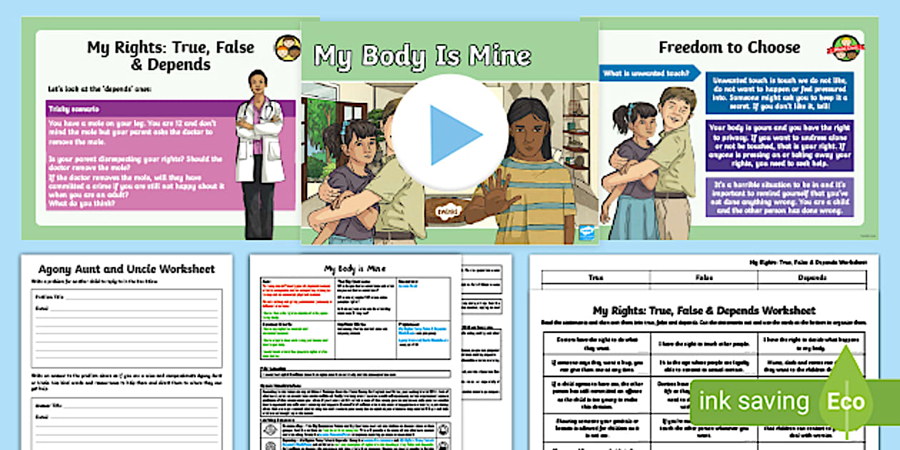 Body Awareness and Consent UKS2 Lesson Pack -My Body is Mine
