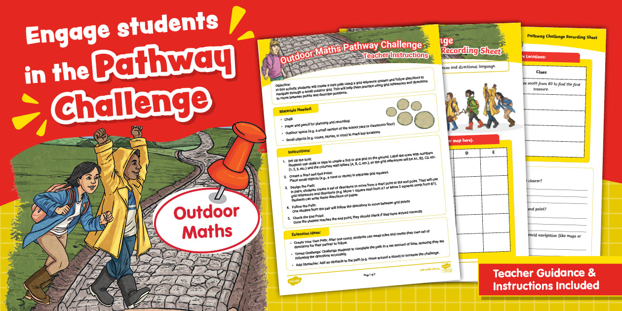 Outdoor Maths: Pathway Challenge (teacher made) - Twinkl