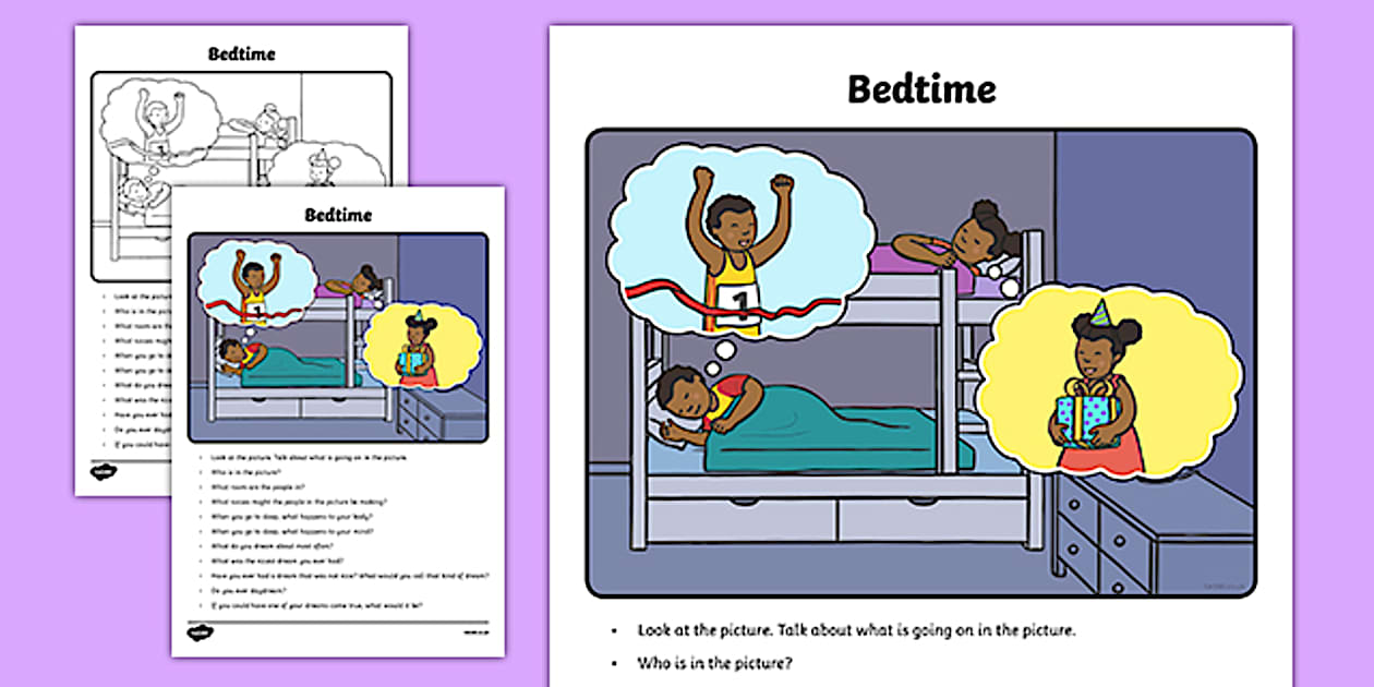 Bedtime Oral Language Worksheet / Worksheet-Irish, worksheet