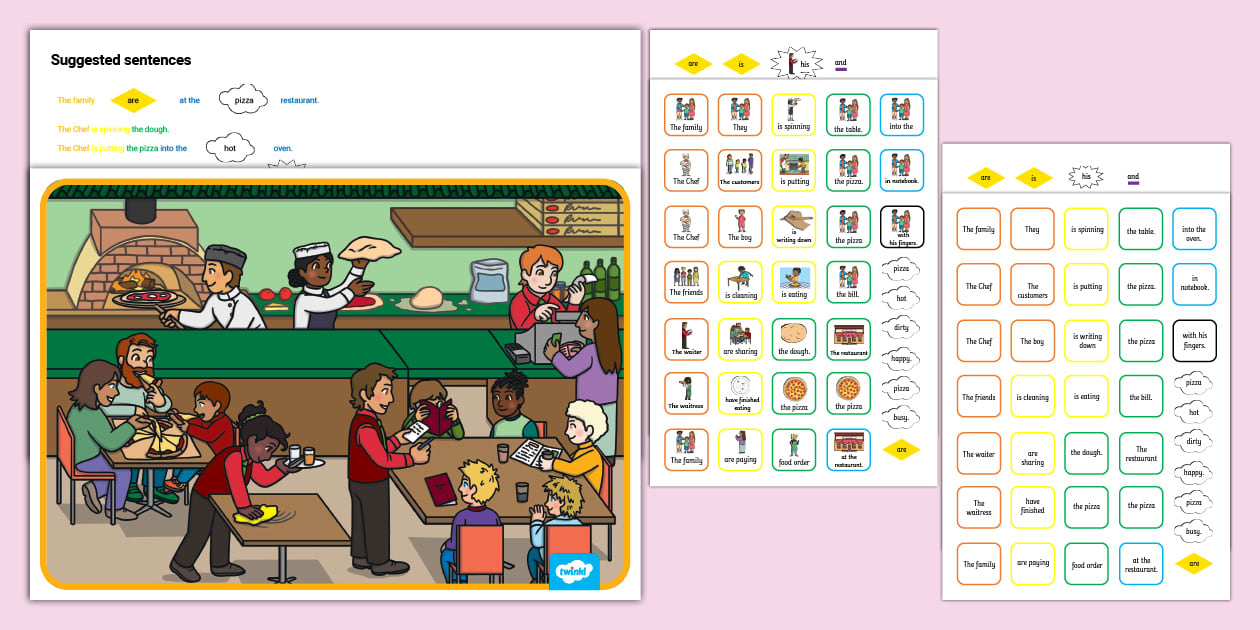 Colourful Semantics restaurant picture scene (teacher made)