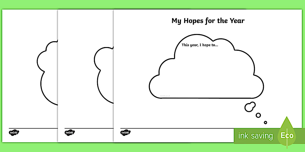 My Hopes for the Year Worksheet (teacher made) - Twinkl