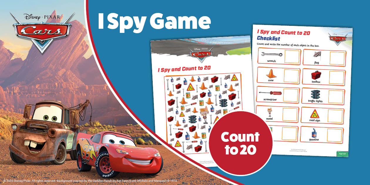 Cars: I Spy and Count to 20 Game (Teacher-Made) - Twinkl