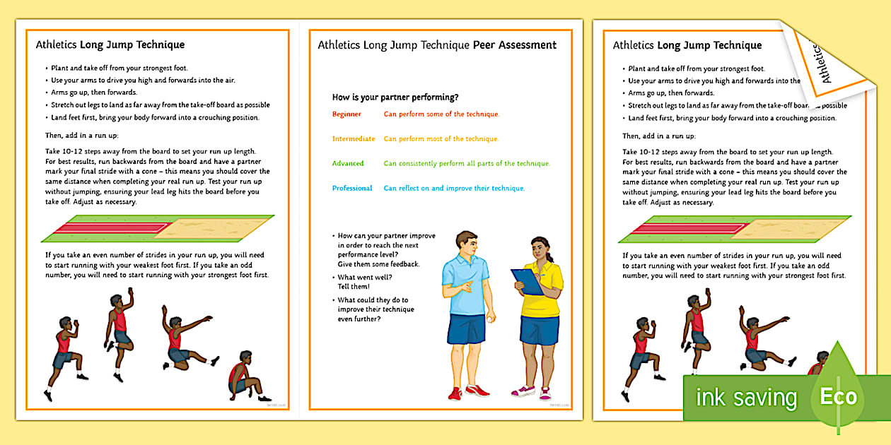 Athletics: Long Jump Techniques Card - Twinkl