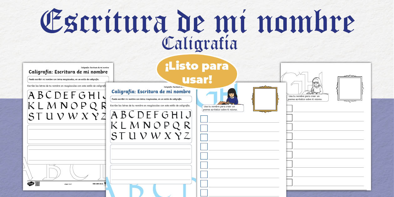 Ficha de actividad: Caligrafía - Escritura de mi nombre