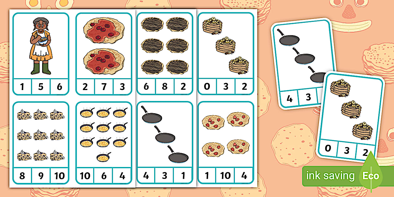 👉 Pancake Day Peg Counting Activity (Teacher-Made)