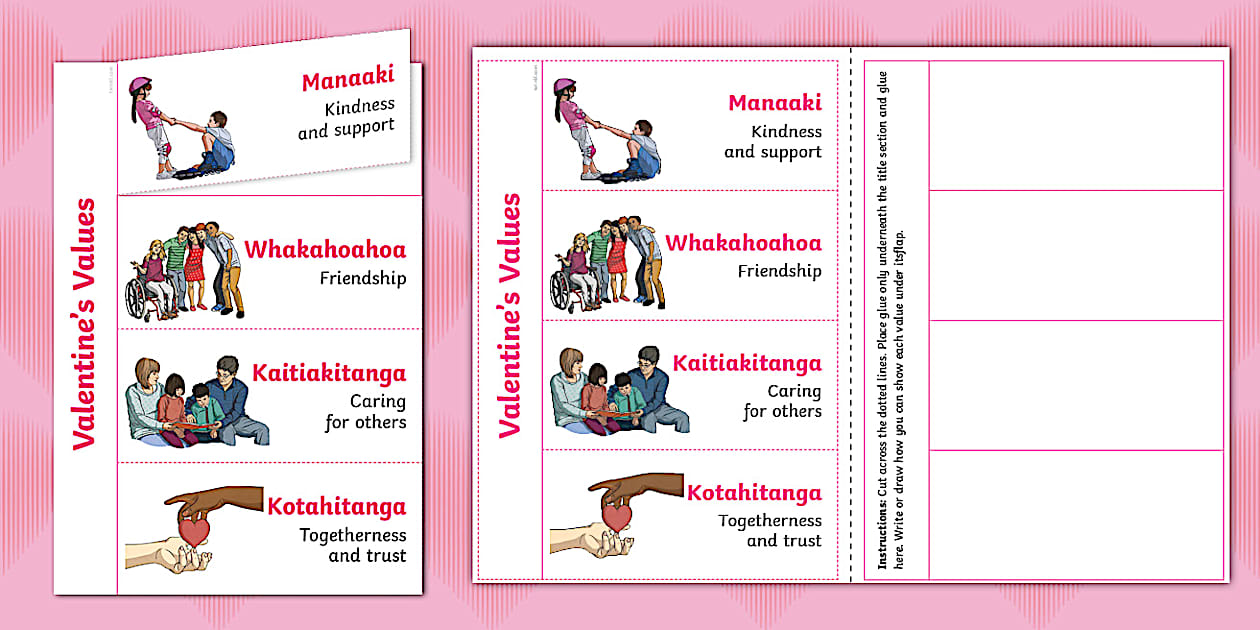 Lift the Flap Valentine's Values Writing Activity - Twinkl