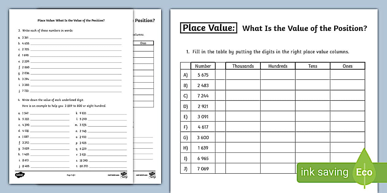 Place Value Activities Grade 5 - Twinkl South Africa