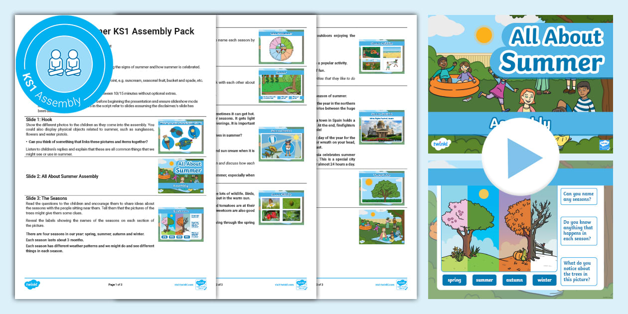 KS1 All About Summer Assembly Pack (teacher made) - Twinkl