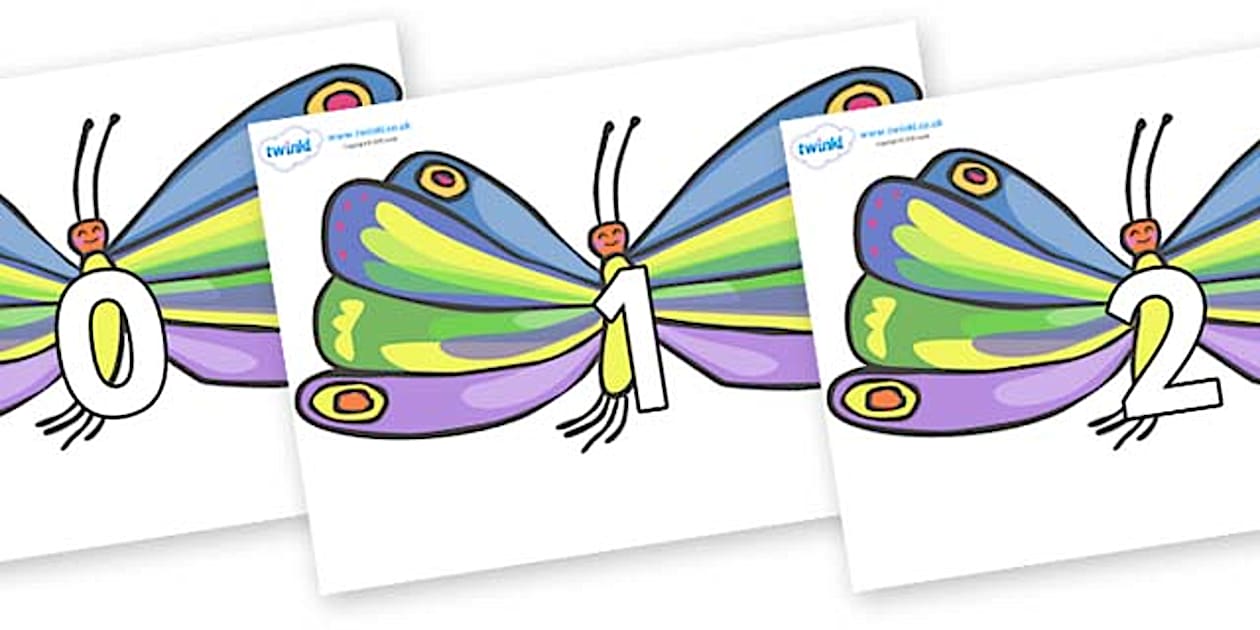 Numbers 0-31 on Butterflies to Support Teaching on The Very Hungry ...