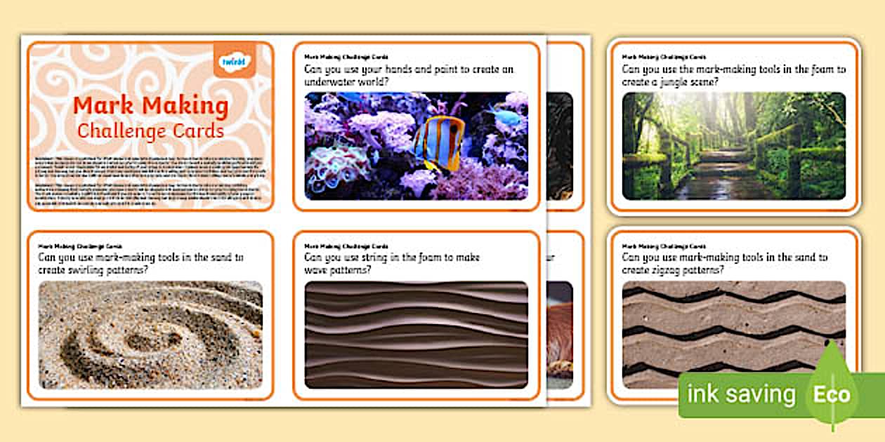 Mark Making Challenge Cards (Teacher-Made) - Twinkl