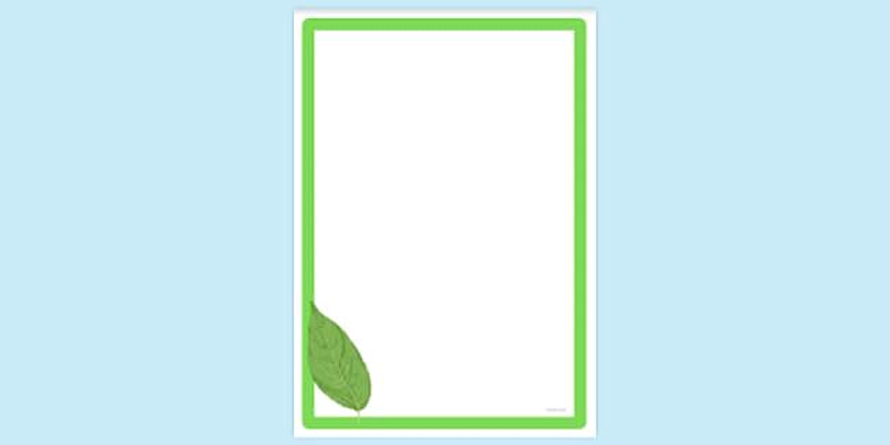Green Leaf Page Border (teacher made) - Twinkl