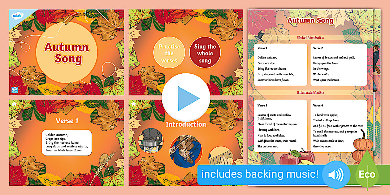👉 Autumn Song | Twinkl Autumn Song Resource | Autumn