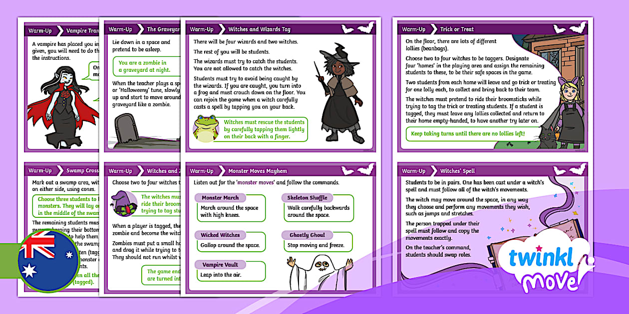 Halloween Warm-Up Cards (teacher made) - Twinkl