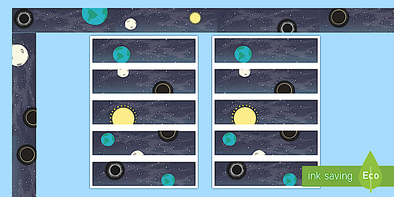 Solar Eclipse Bulletin Board Borders (teacher made) - Twinkl