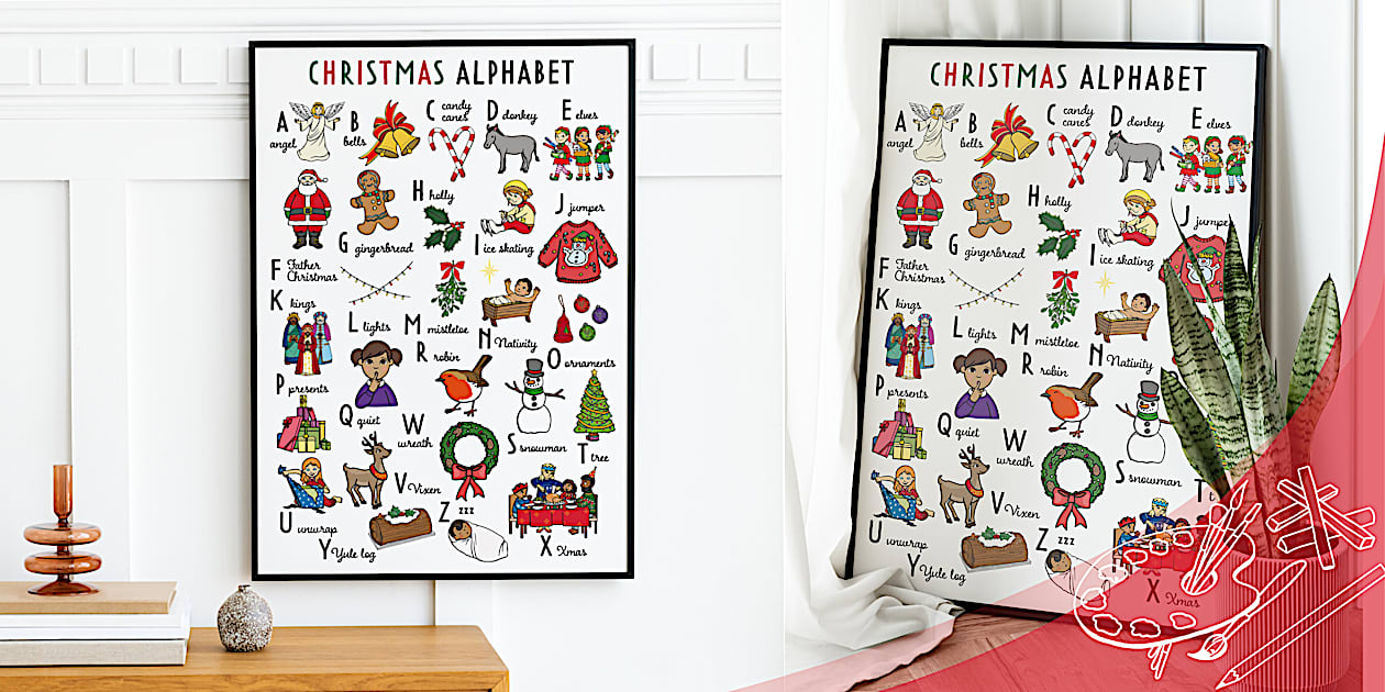 Christmas-Themed Alphabet Poster | Christmas Poster - Twinkl