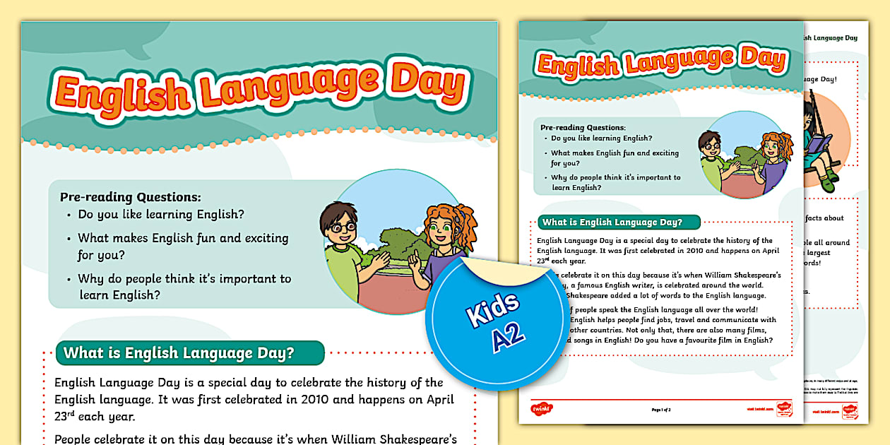ESL English Language Day Reading Comprehension - Twinkl