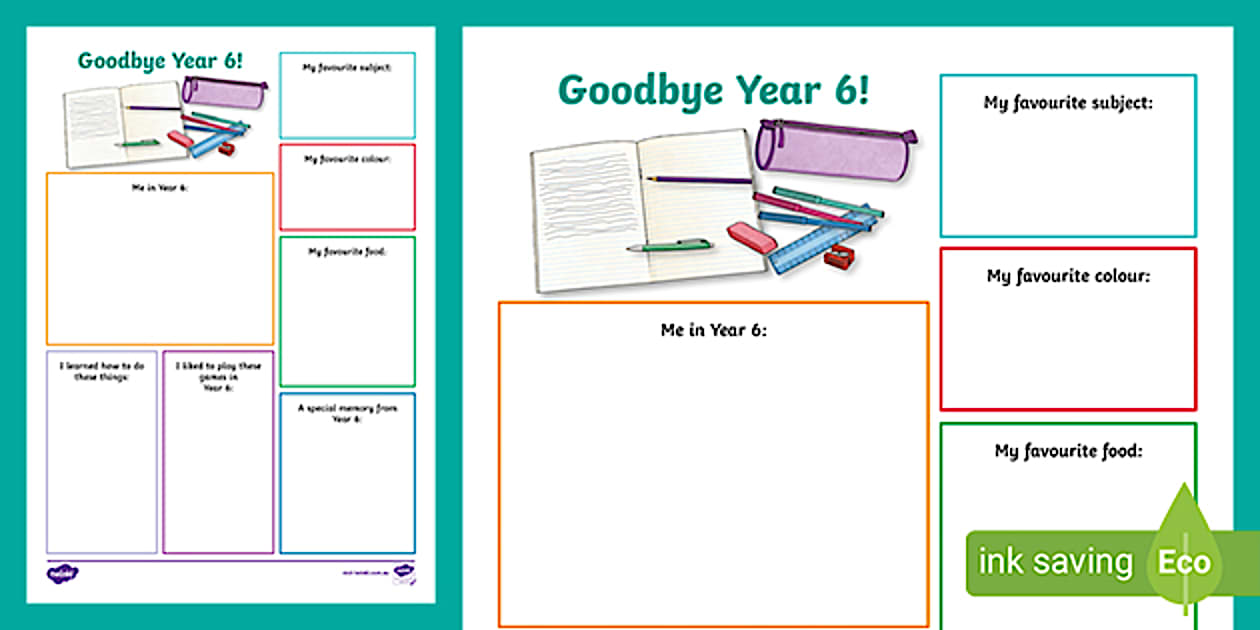 Goodbye Year 6 Graduation Worksheet - Twinkl
