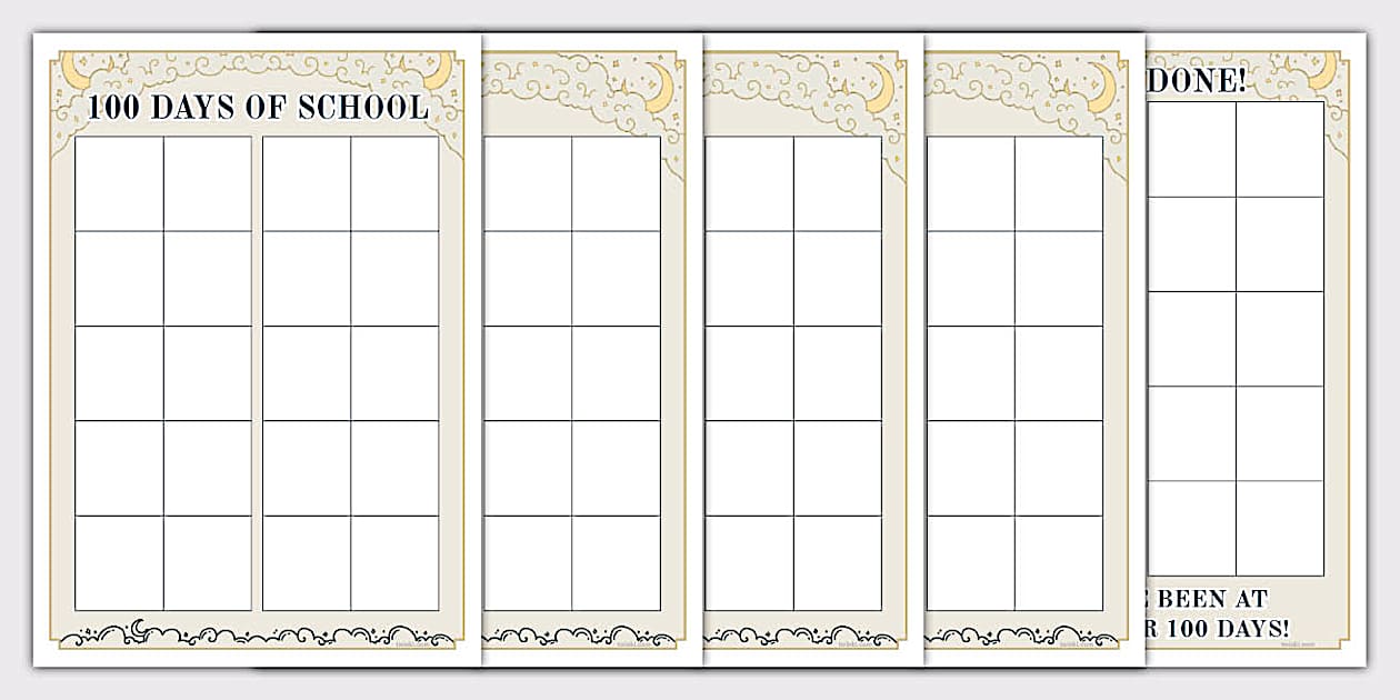 Celestial-Themed 100 Days of School Countdown Display Poster