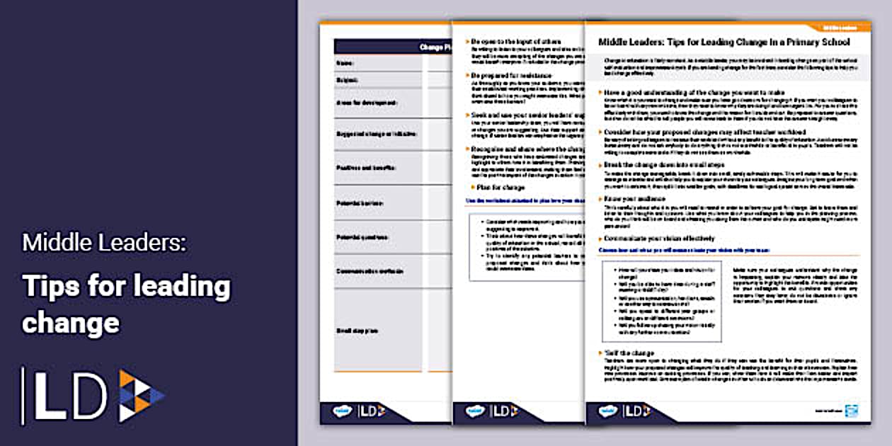 Middle Leaders: Tips for Leading Change in Primary Schools