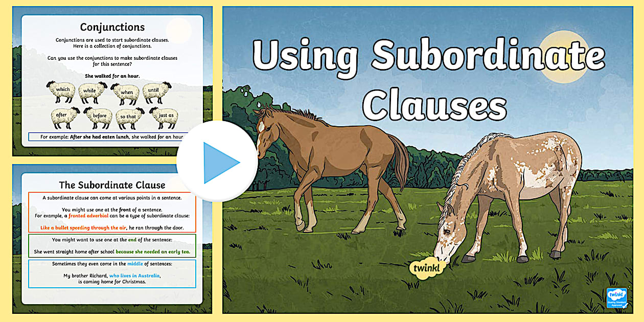 Using Subordinate Clauses Teaching PowerPoint (teacher made)