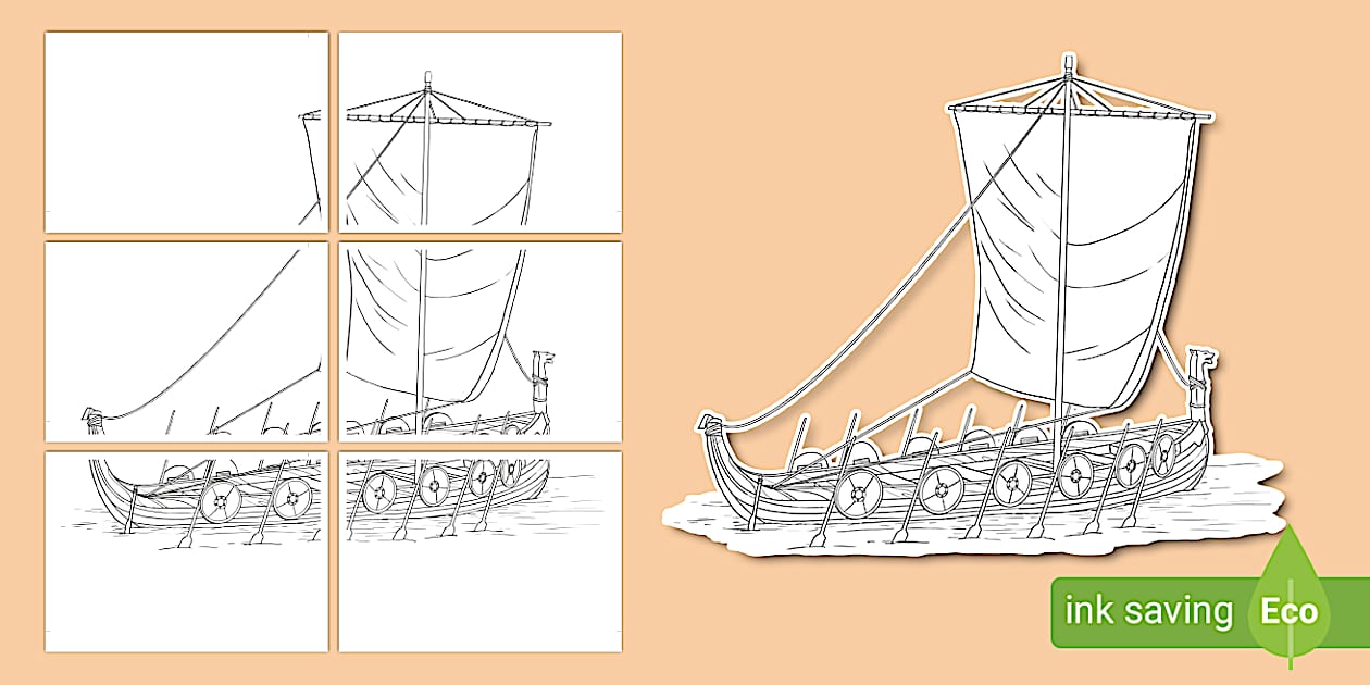 Extra Large Viking Longboat Cut-Out (teacher made) - Twinkl