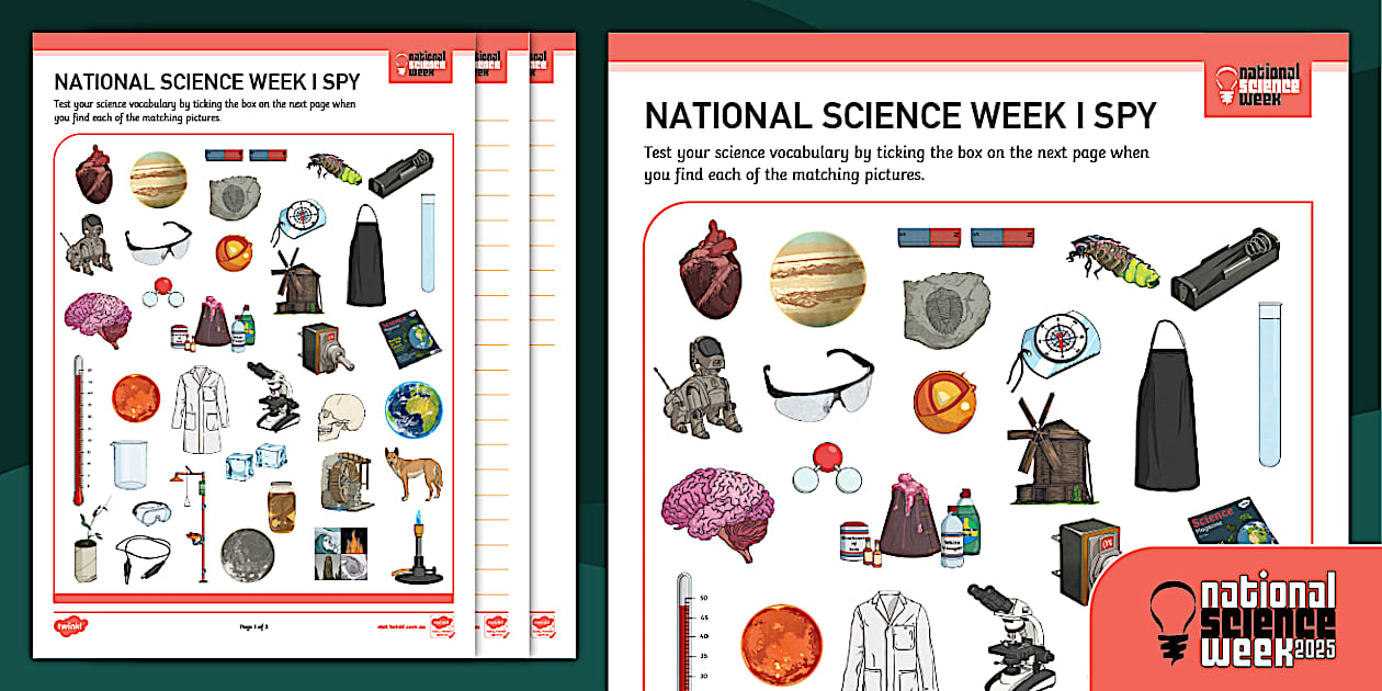National Science Week I Spy (l'enseignant a fait) - Twinkl