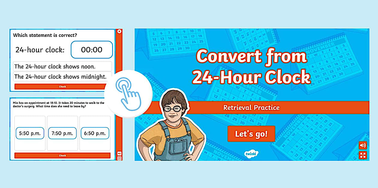 👉 Retrieval Practice: Convert from 24-Hour Clock Maths Interactive Quiz
