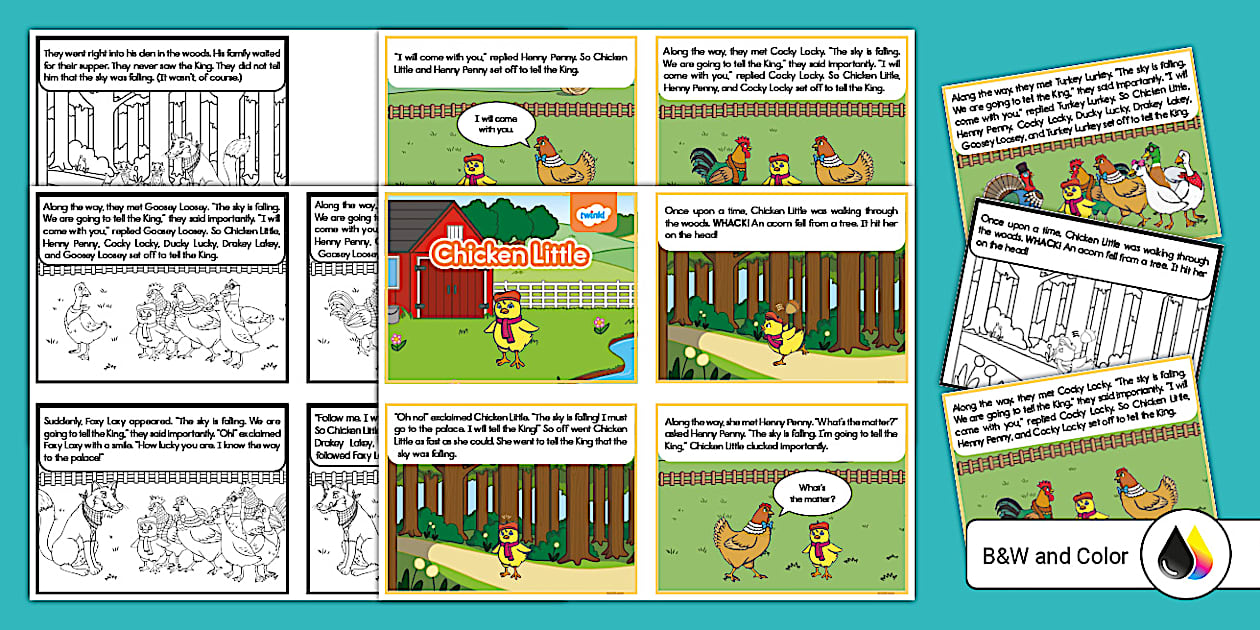 Chicken Little Story Sequencing Cards - Twinkl