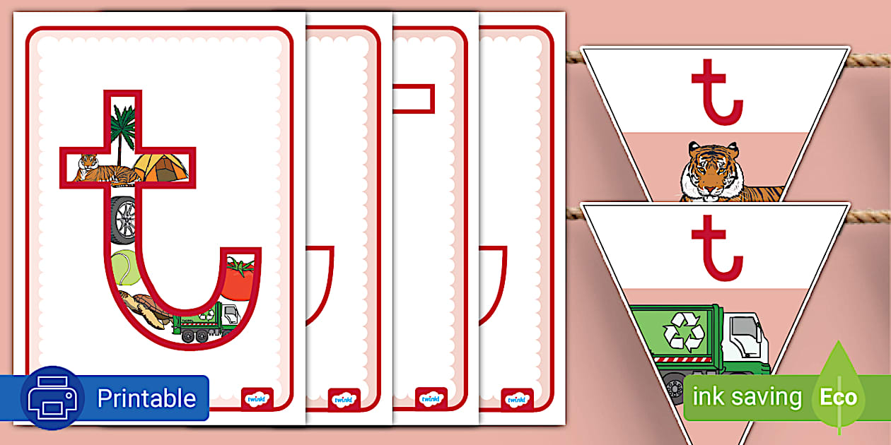 Gr. R Phonics Display Posters and Bunting: T Sound - Twinkl