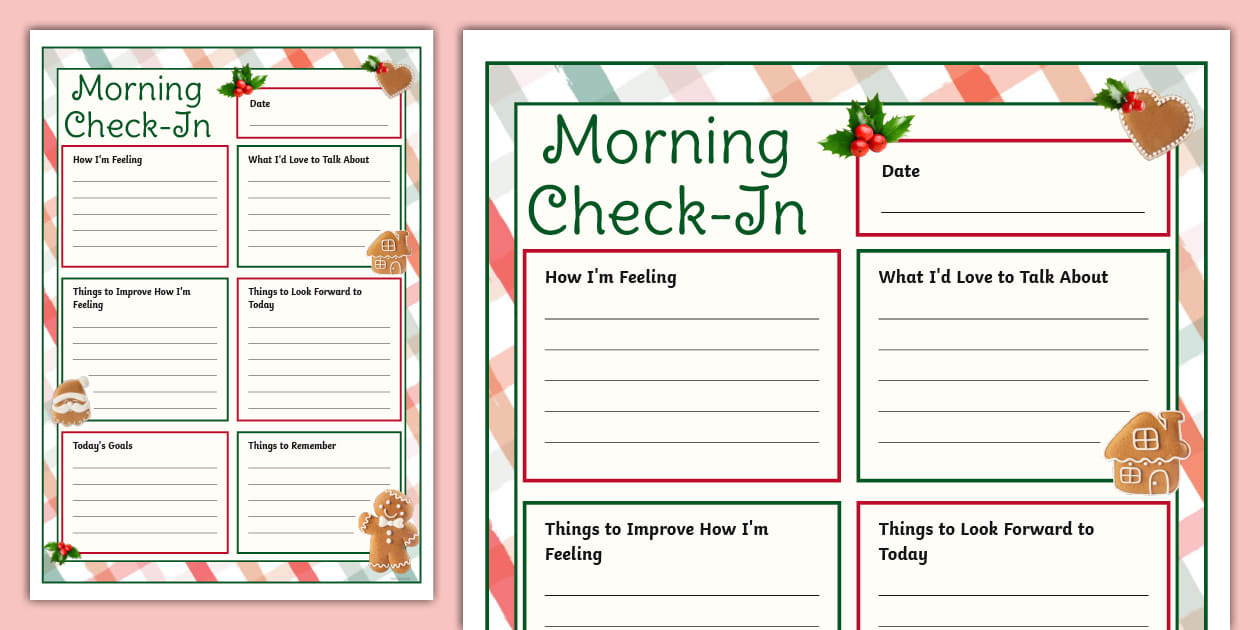 Gingerbread Christmas Themed Morning Check-In Activity