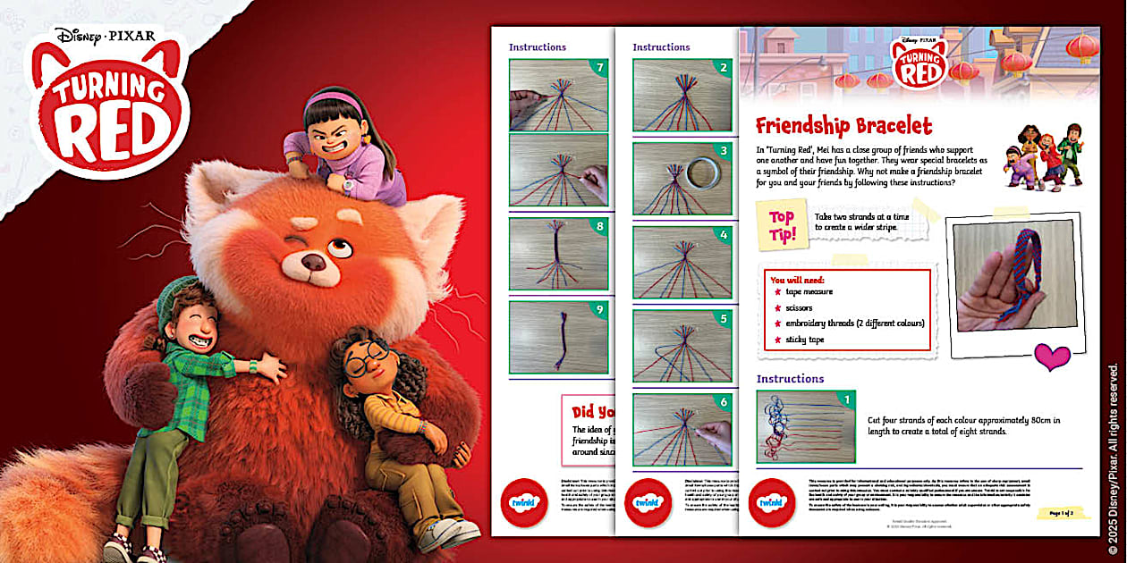 Turning Red Craft Friendship Bracelets Activity