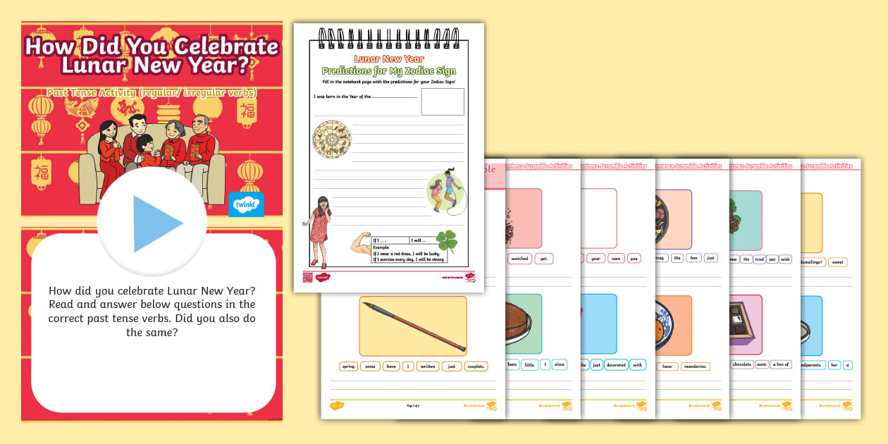 Lunar New Year Tenses Resource Pack (P.4-6) - Twinkl