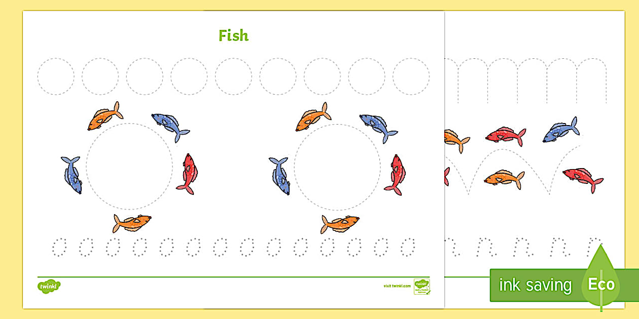 Fish Themed Pencil Control Worksheet / Worksheets - Twinkl