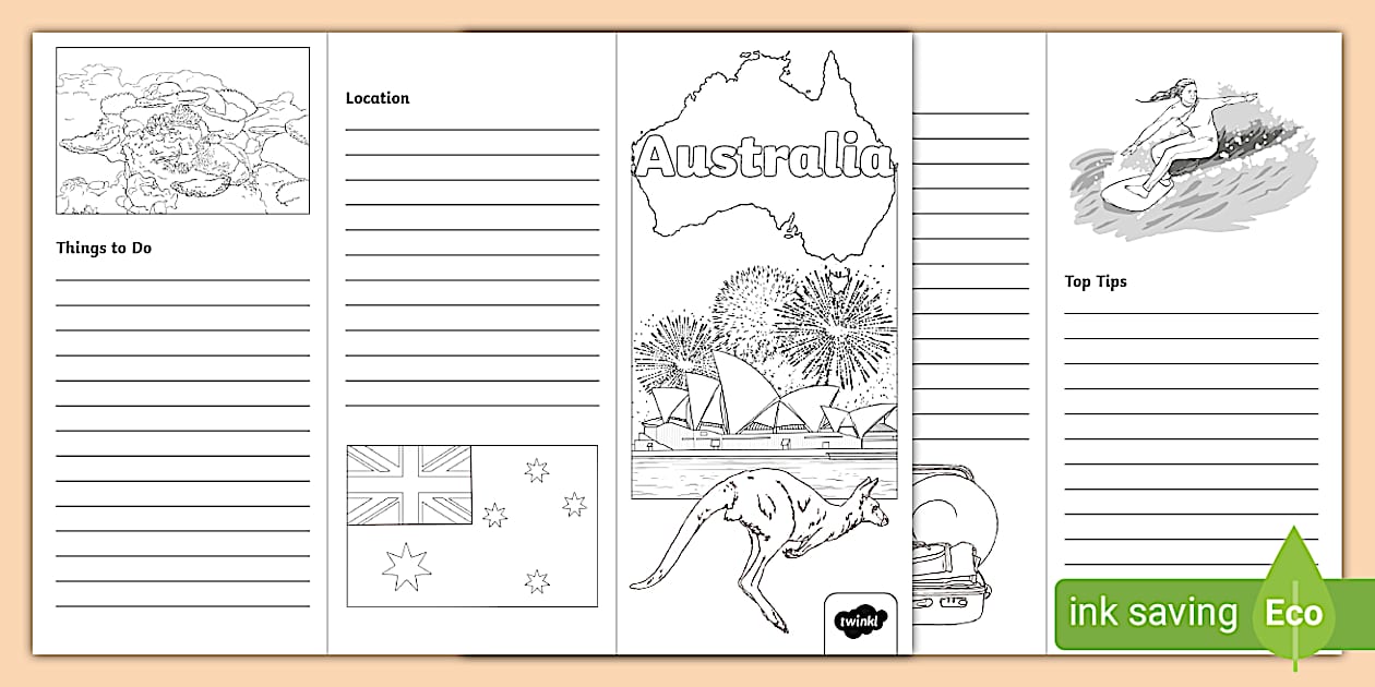 KS2 Australia Leaflet Template (Teacher-Made) - Twinkl