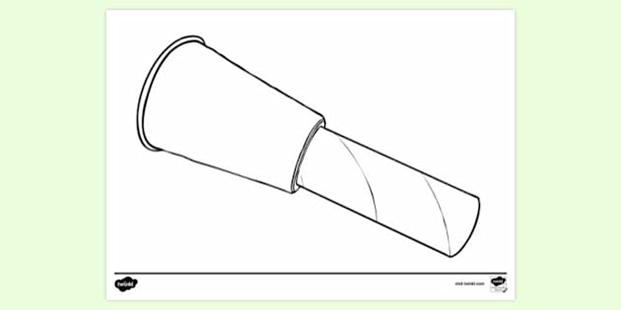 Cardboard Tube with Paper Cup Attached Colouring Sheet