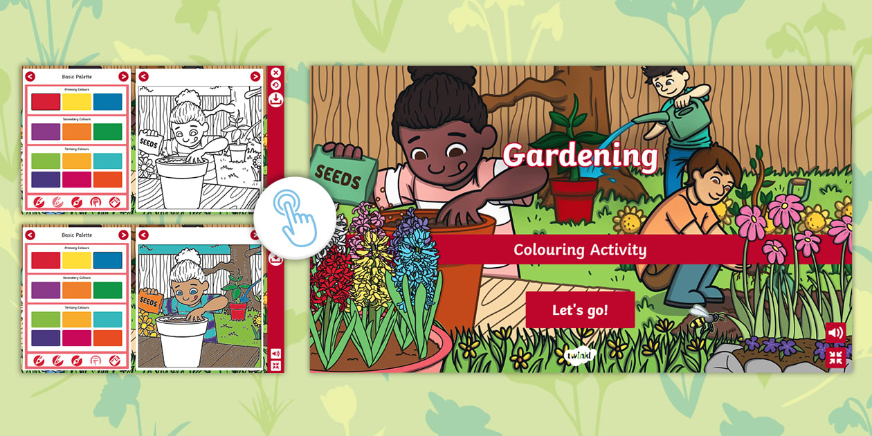 Gardening Interactive Colouring Activity (teacher made)