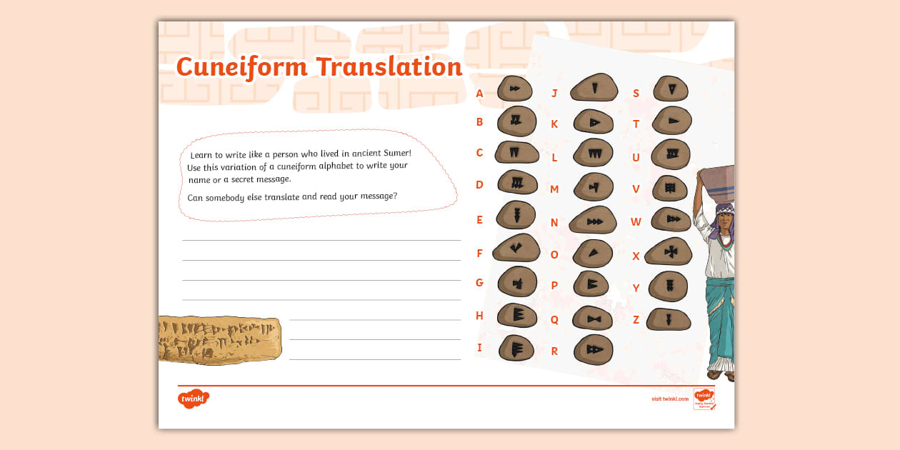 Ancient Sumer Writing Translation Worksheet - Twinkl - KS2