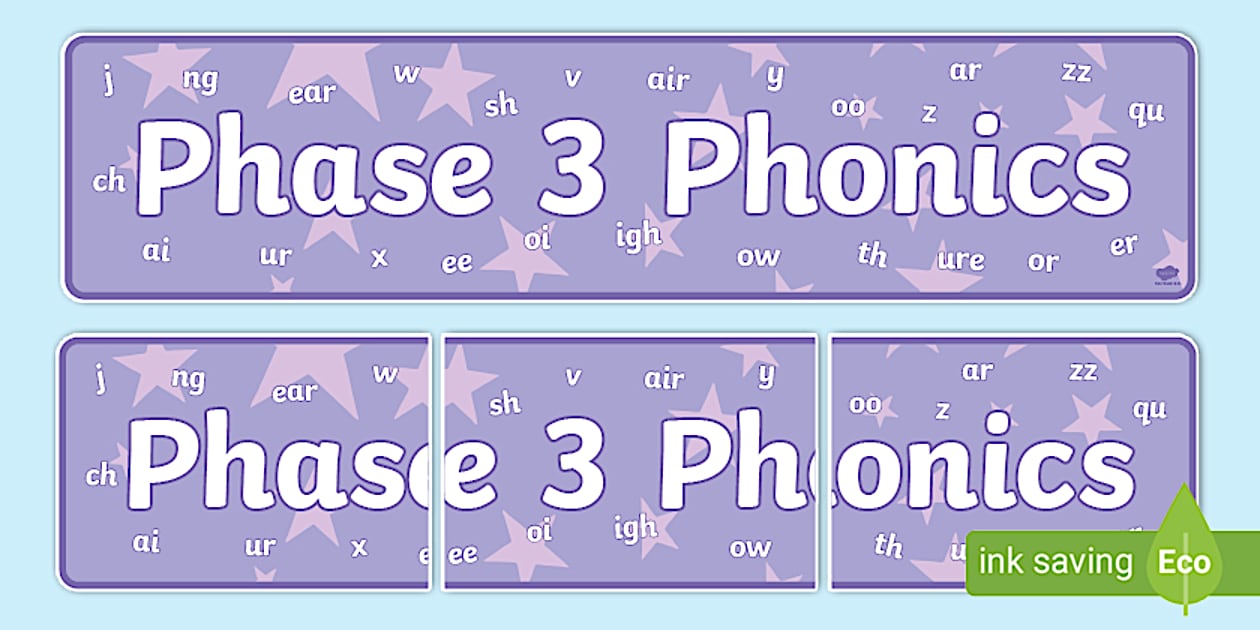 Cursive Phase 3 Phonics Display Banner (teacher made)