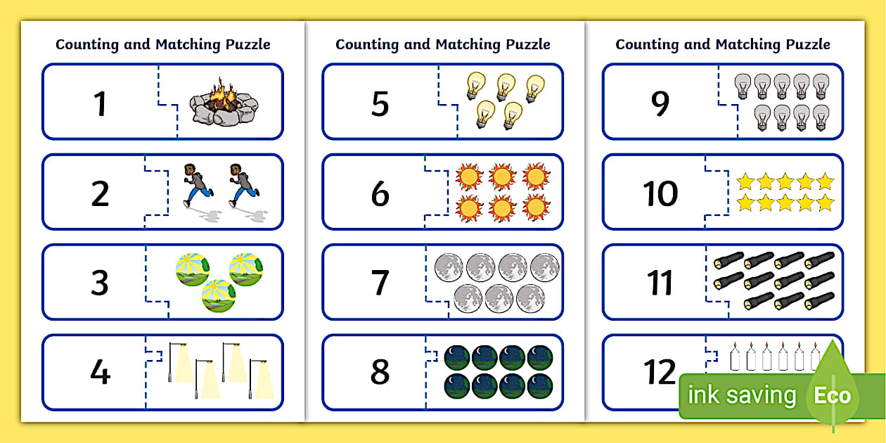 Light and Dark Counting Puzzle (teacher made) - Twinkl